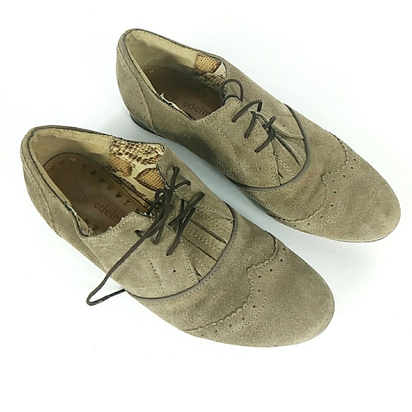 libby. edelman | Shoes | Libby Edelman Riley Suede Tan Cream Oxford ...